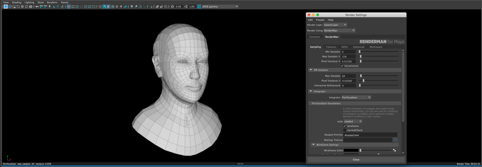 Render wireframe in RenderMan 23 for Maya - Darryl Dias